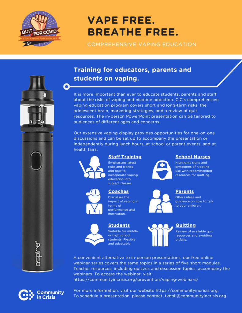 Comprehensive Vaping Education | Community in Crisis